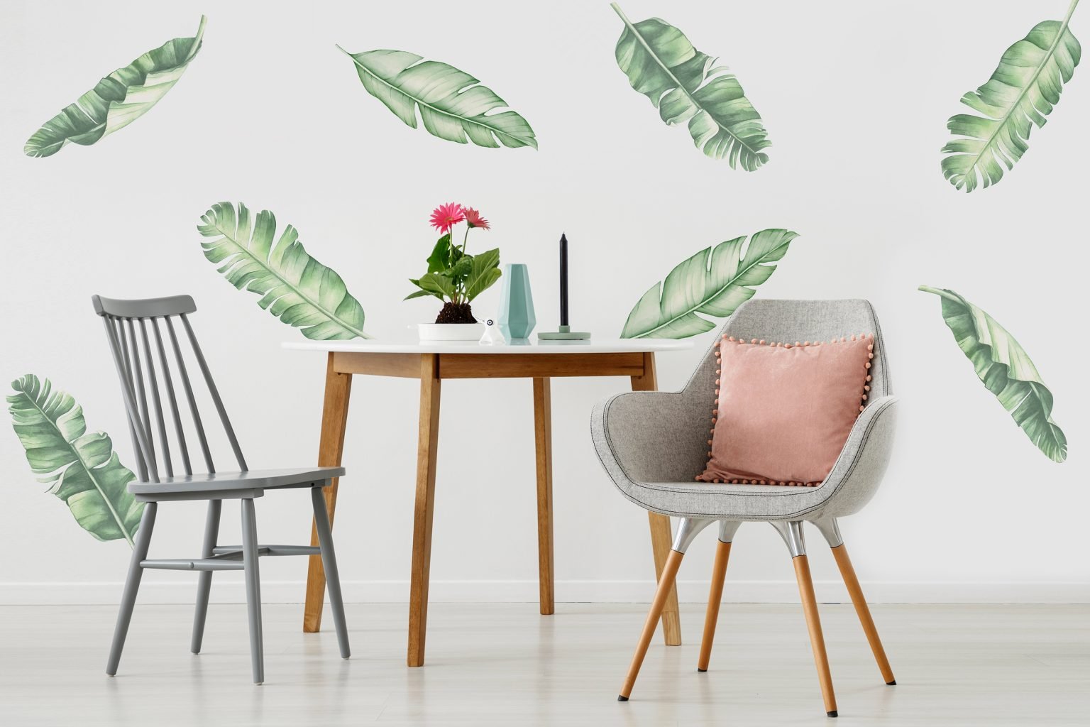 Tropical Banana leaves Wall Decals Set - Removable Wallpapers, Wall ...