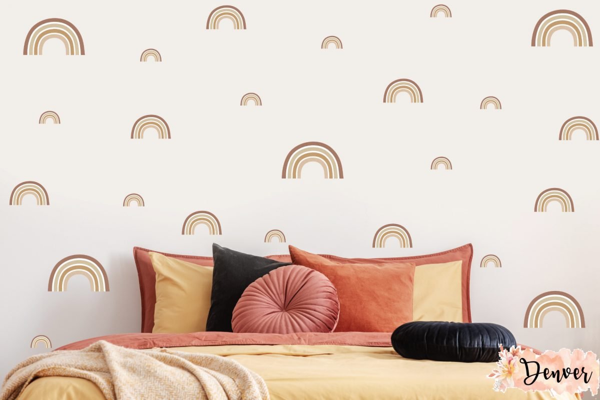 Vintage Rainbow Wall Decal Set - Removable Wallpapers, Wall Stickers ...