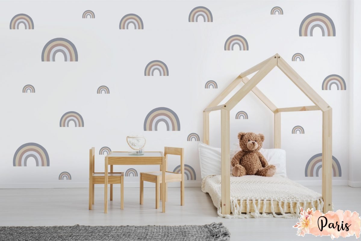 Vintage Rainbow Wall Decal Set - Removable Wallpapers, Wall Stickers ...