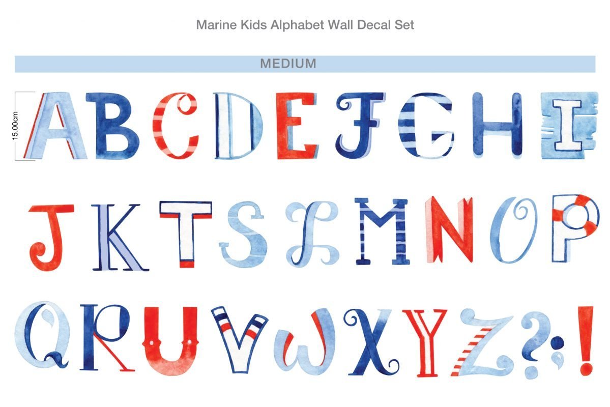 Marine Kids Alphabet Wall Decal Set - Removable Wallpapers, Wall ...
