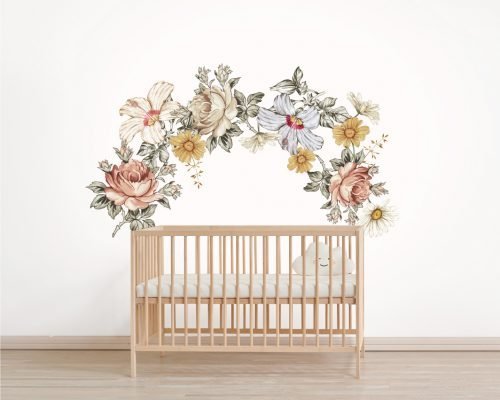 Vintage Floral Wall Decals - Removable Wallpapers, Wall Stickers & Wall ...