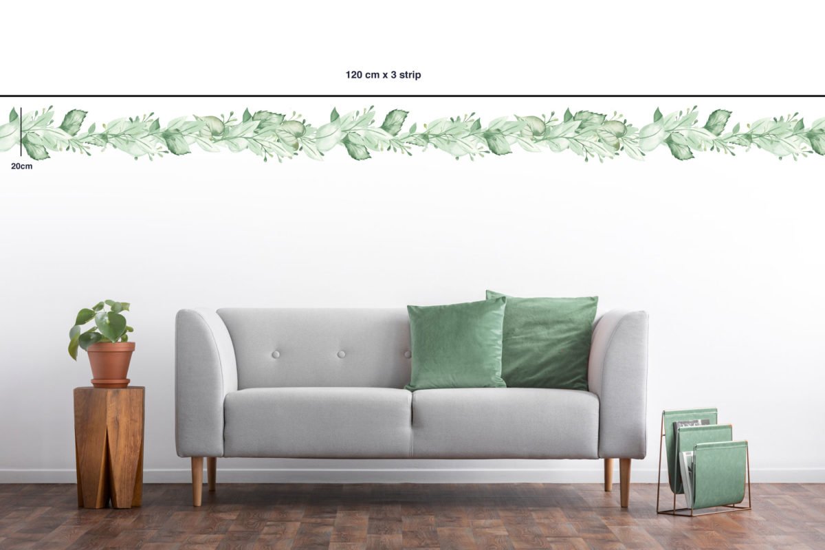 Green Leaf Border Decals - Removable Wallpapers, Wall Stickers & Wall ...