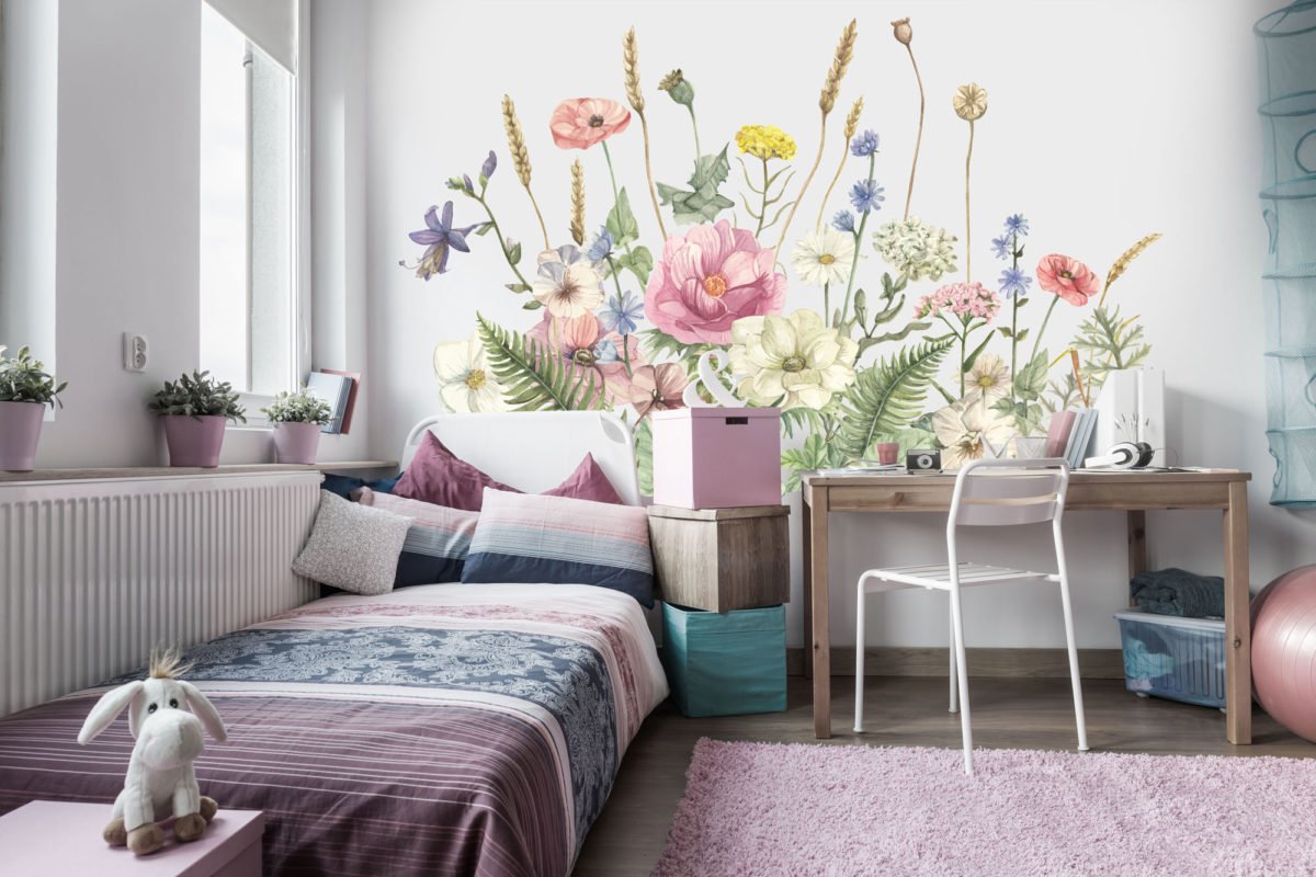Wild Flowers Wall Decal - Removable Wallpapers, Wall Stickers & Wall ...