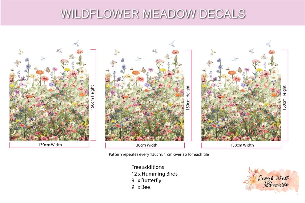 Wildflower Meadow Decals - Removable Wallpapers, Wall Stickers & Wall ...