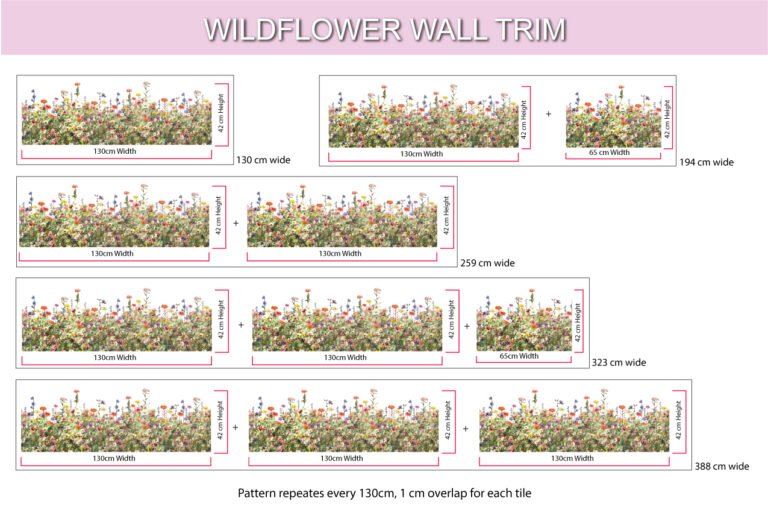 Wildflower Wall Trim Decals - Removable Wallpapers, Wall Stickers ...