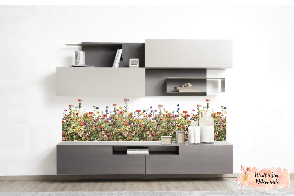 Wildflower Wall Trim Decals - Removable Wallpapers, Wall Stickers ...