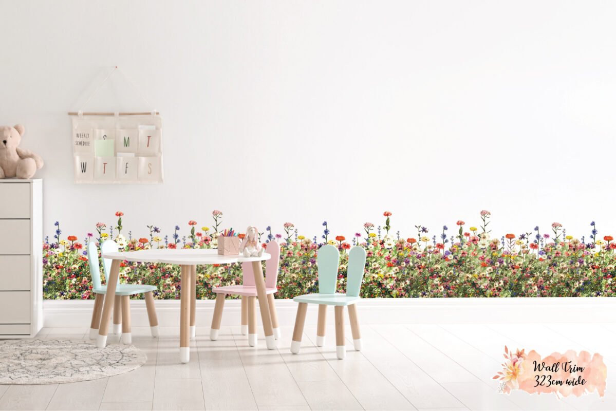 Wildflower Wall Trim Decals - Removable Wallpapers, Wall Stickers ...