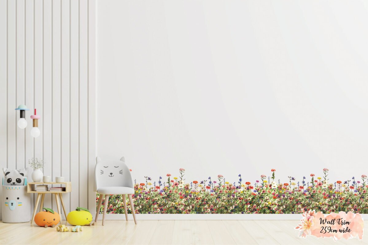 Wildflower Wall Trim Decals - Removable Wallpapers, Wall Stickers ...