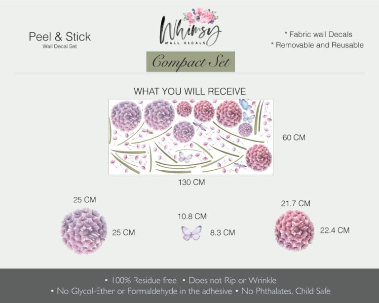 Dandelion Floating Flower Decals - Removable Wallpapers, Wall Stickers ...