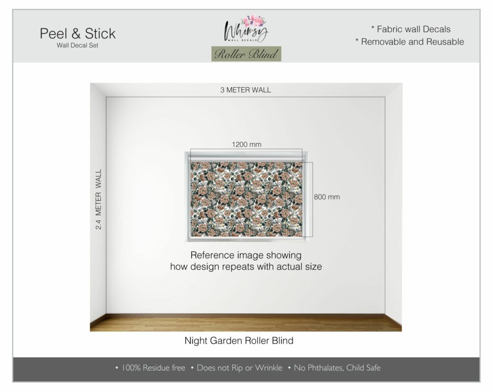 Night Garden - Printed Roller Blind - Removable Wallpapers, Wall ...