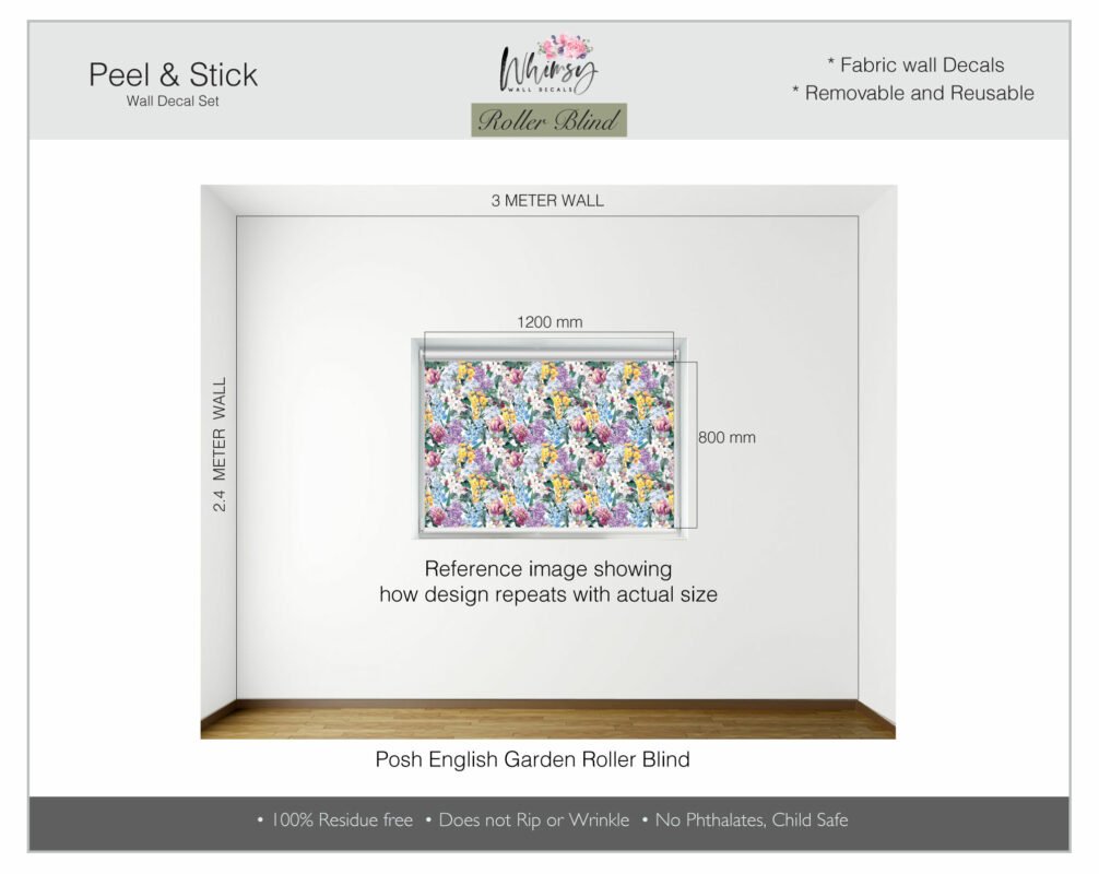 Colorful Floral - Printed Roller Blind - Removable Wallpapers, Wall ...