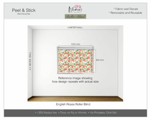 English Roses - Printed Roller Blind - Removable Wallpapers, Wall ...
