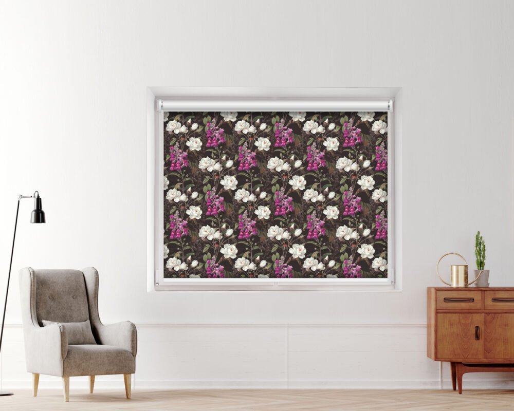 Night Flowers - Printed Roller Blind - Removable Wallpapers, Wall ...