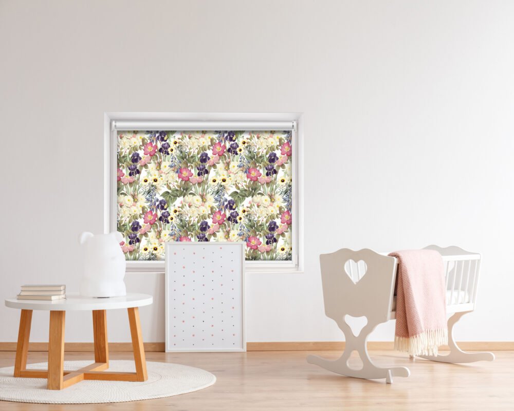 Colorful Floral - Printed Roller Blind - Removable Wallpapers, Wall ...