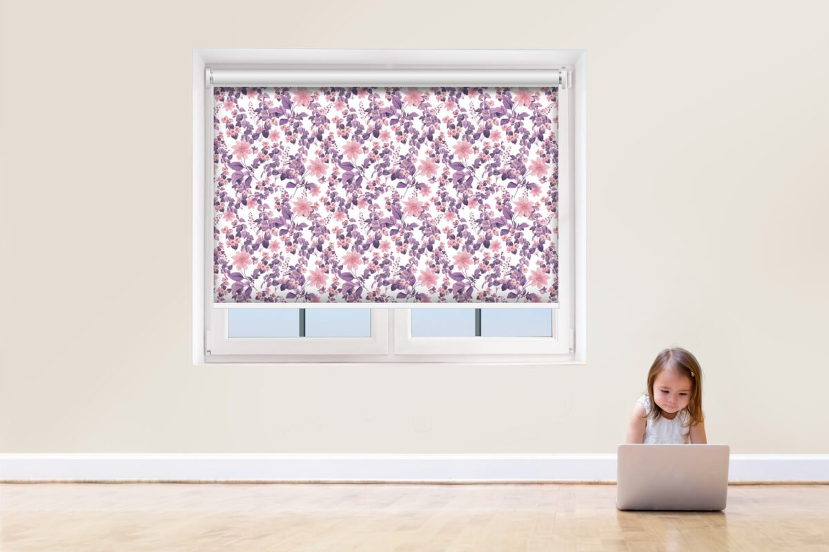 Really Pink Flowers - Printed Roller Blind - Removable Wallpapers, Wall ...