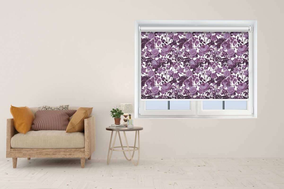 Pink Roses - Printed Roller Blind - Removable Wallpapers, Wall Stickers ...