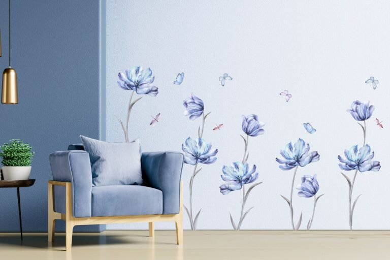 Wondever Blue Lily Flower - Removable Wallpapers, Wall Stickers & Wall ...