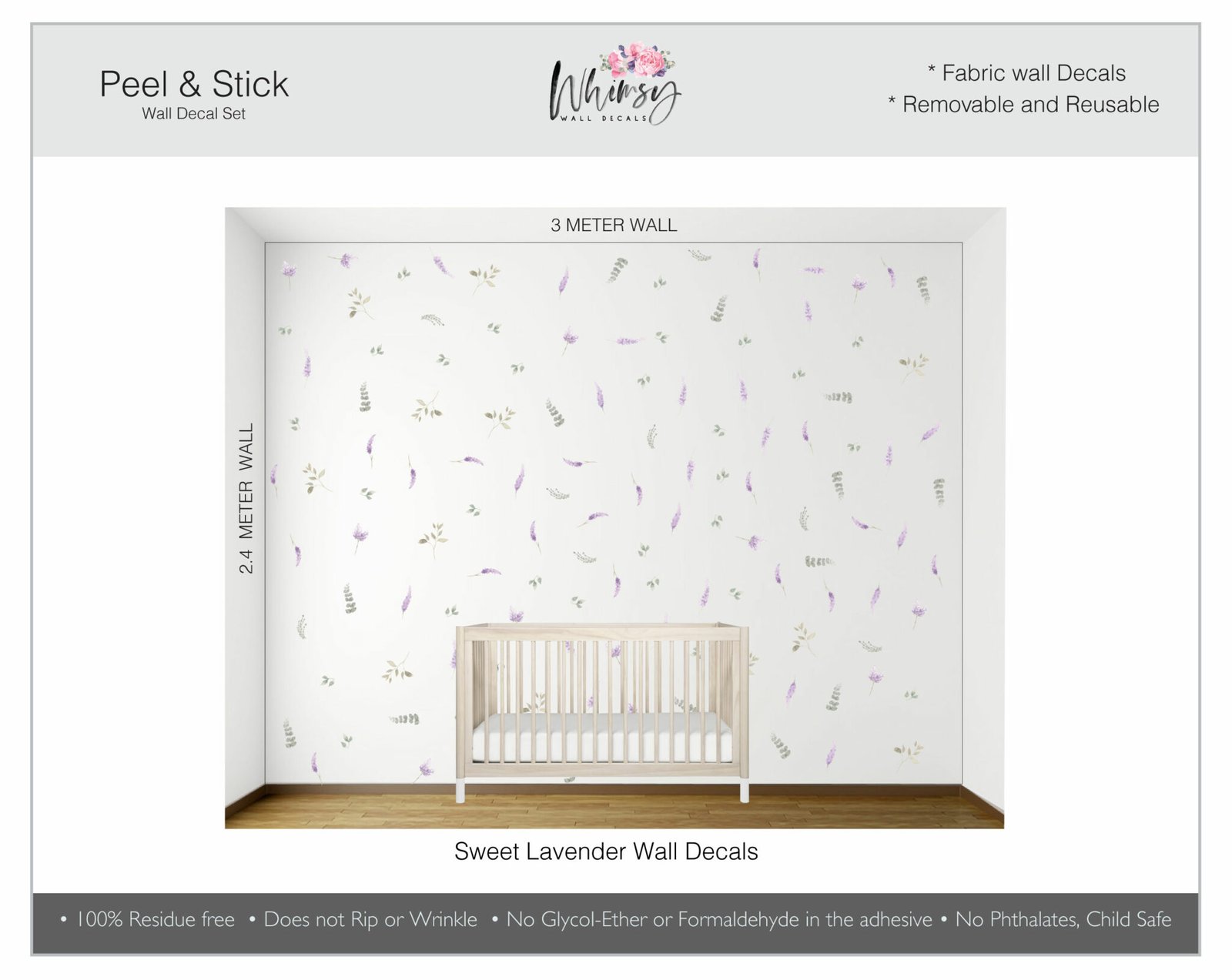 Sweet Lavender Wall Decals - Removable Wallpapers, Wall Stickers & Wall ...
