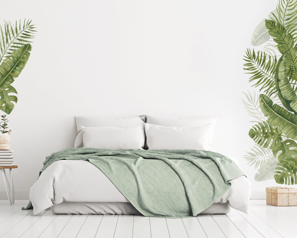 Tropical Leaves Wall Decals - Removable Wallpapers, Wall Stickers ...