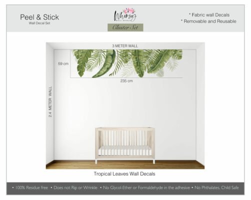 Tropical Leaves Wall Decals - Removable Wallpapers, Wall Stickers ...