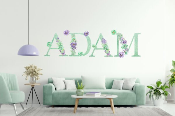 Violet and Mint Watercolor Alphabet - Removable Wallpapers, Wall ...